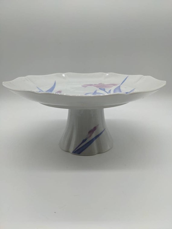 Vintage Cake Plate Footed Made in Japan Printemps | Etsy