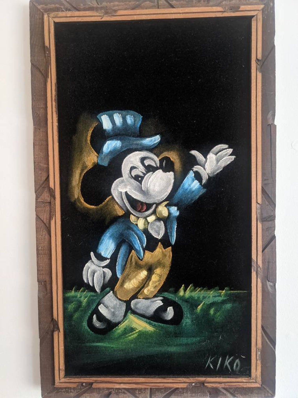 Popular, Cartoon Mouse, Oil Painting, Black Velvet, Glows Blacklight ...