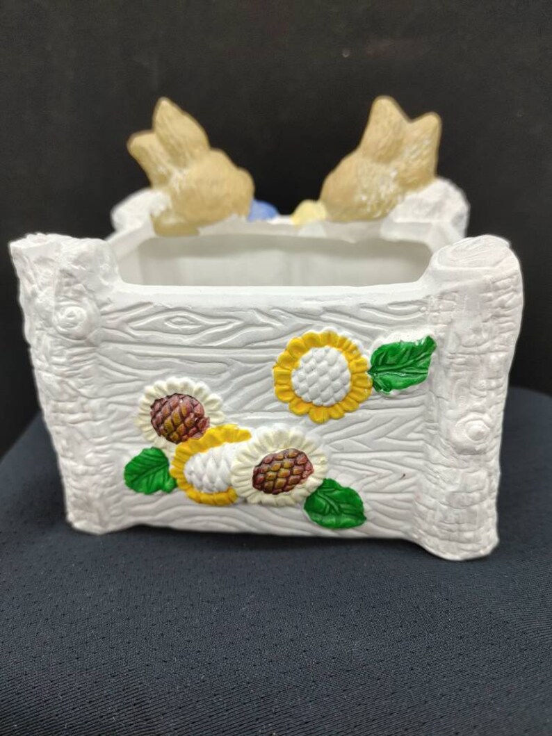 Vintage, Ceramic, Easter, Planter, Bunnies, Boy and Girl Rabbits ...