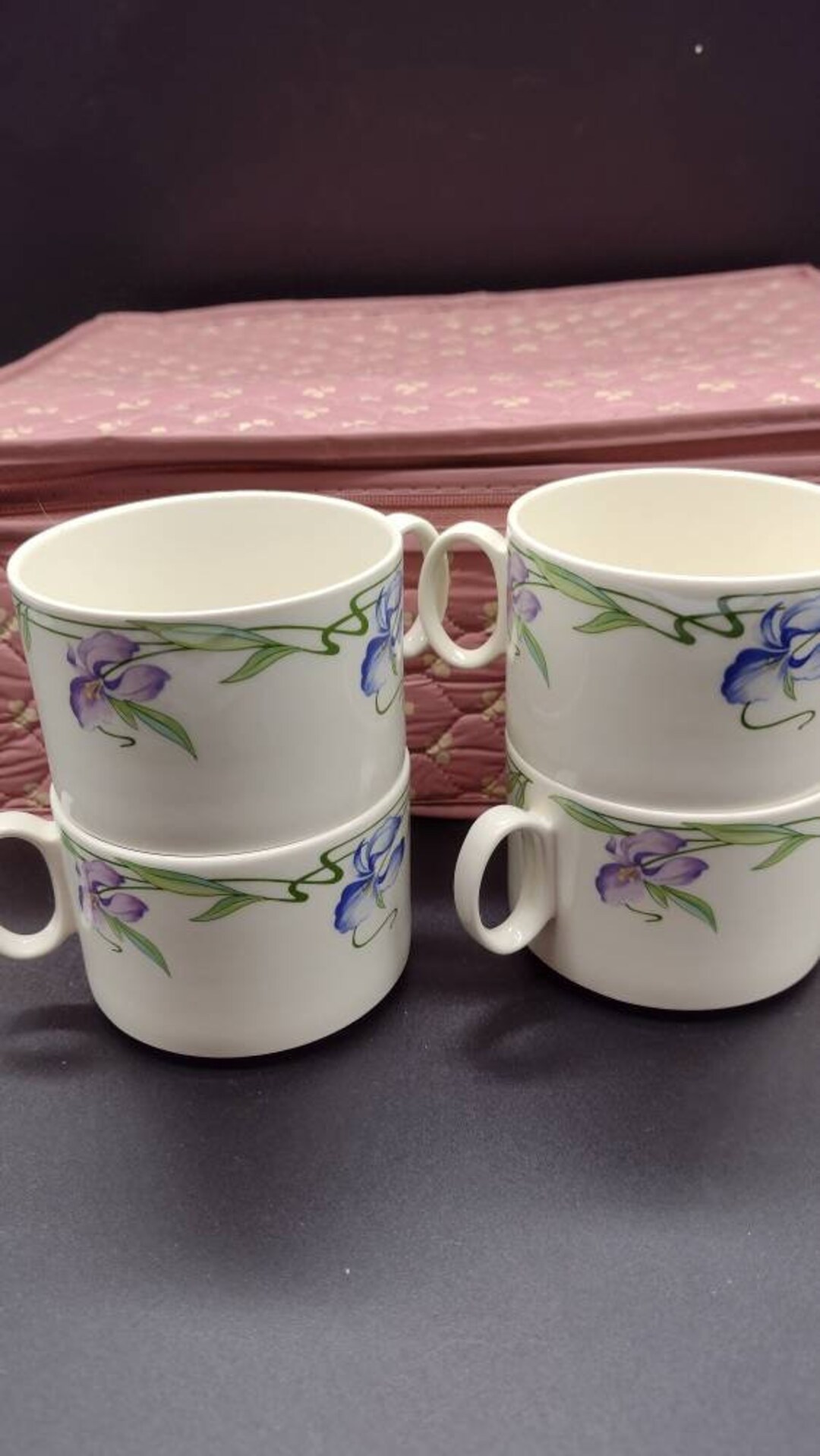Set of 12, Villeroy & Boch, Verona, Purple Blue Irises, Coffee, Tea ...