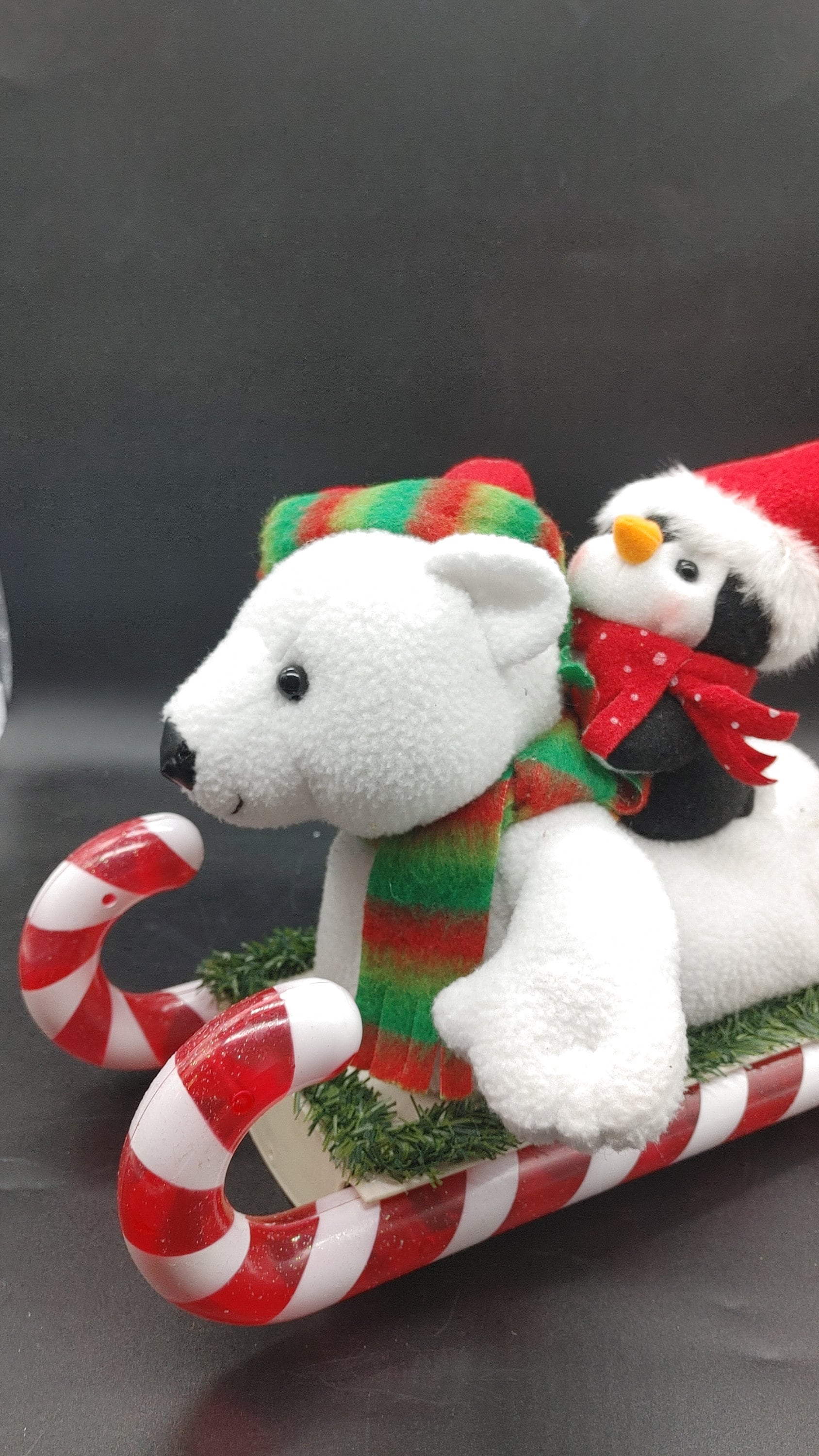 Avon, Animated, Sled With Polar Bear, and Penguin, Candy Cane Sled ...