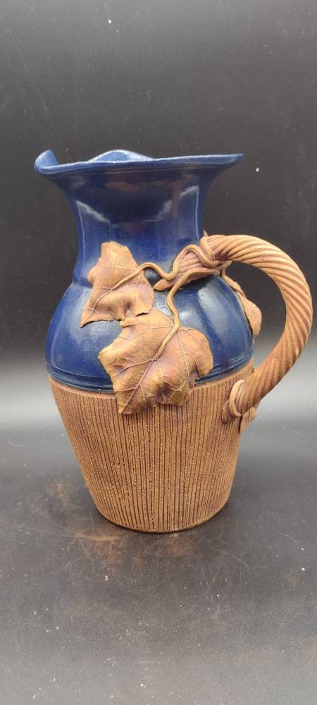 RJ Crawford Pottery Jug Ewer Signed by Artist USA Grape - Etsy