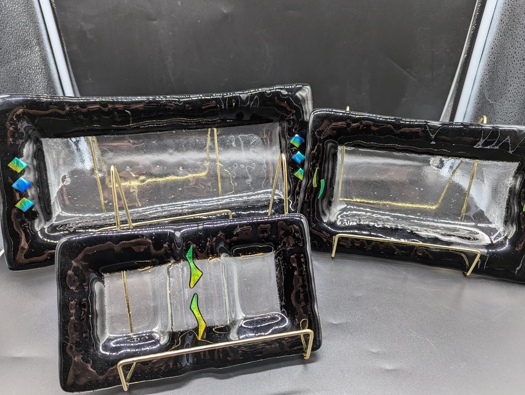 Vintage, Canadian Made, Fused Glass, Nesting Trays, One of a Kind, Art ...
