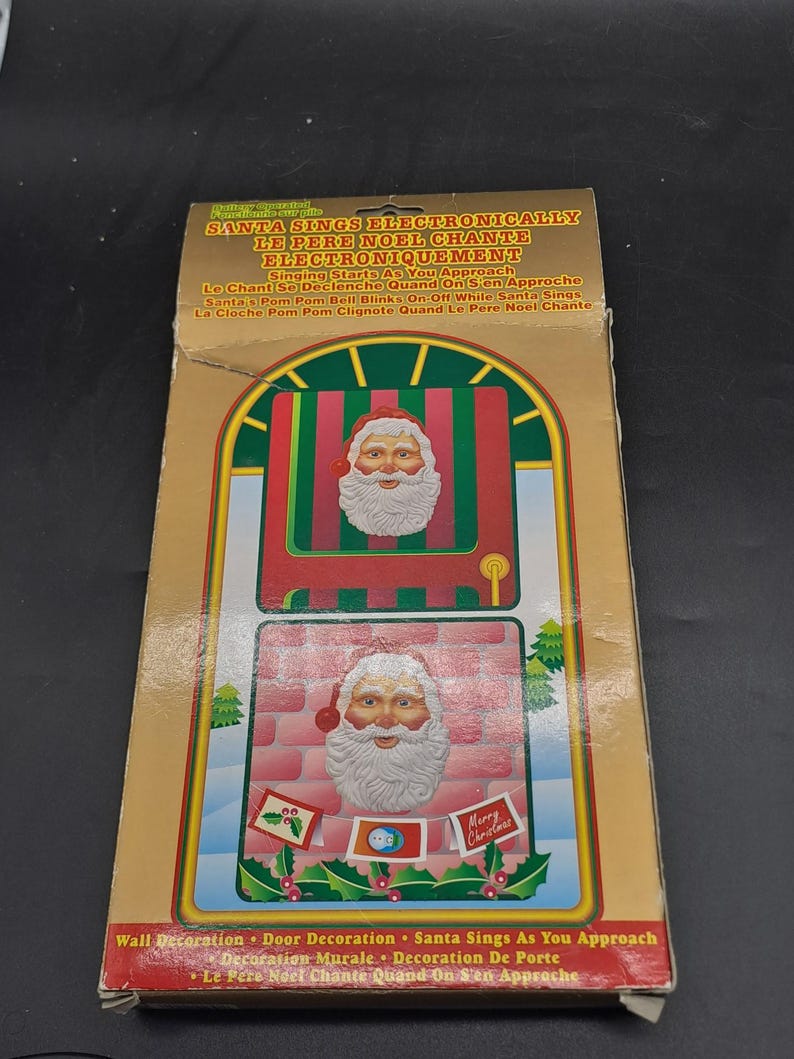 Vintage, Hanging, Santa Face, Bell Lights Up, Plays Music, Rare, in ...