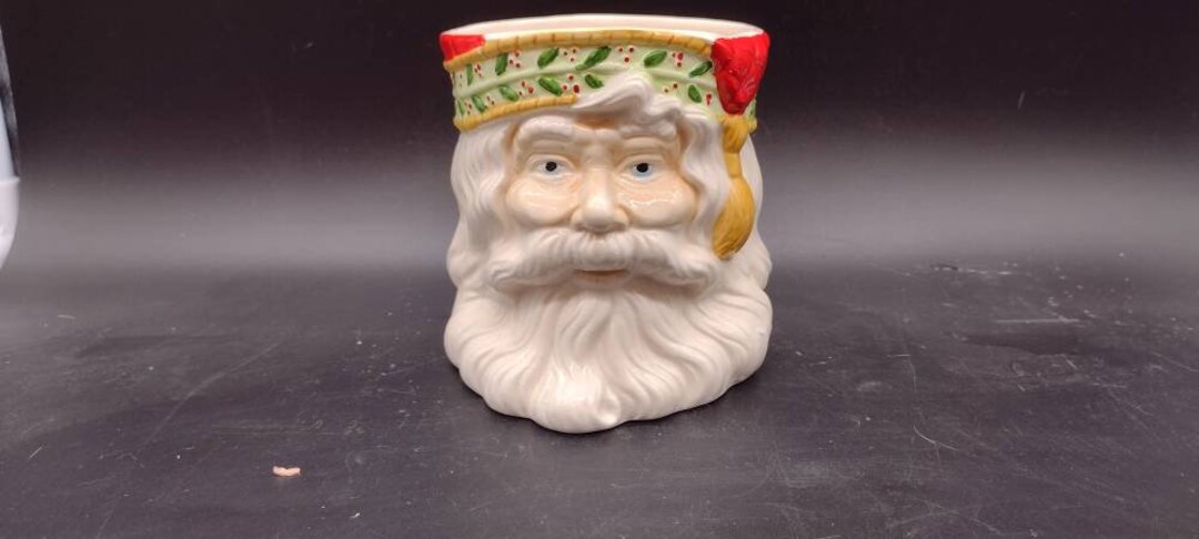 Vintage, Caffco, Santa, Head Vase, Planter, Candy Jar, Porcelain, Rare ...