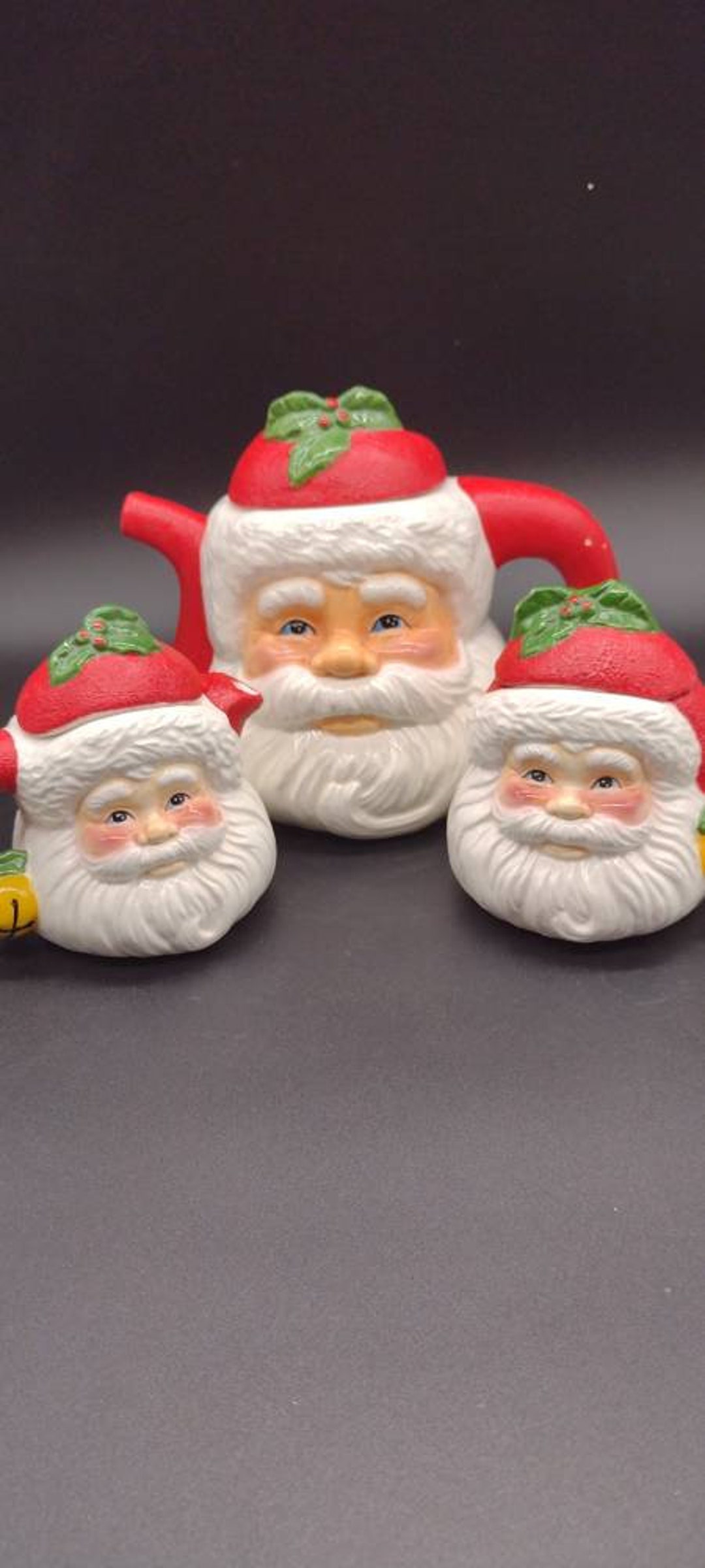 Vintage, Giftcraft, Hand Painted, Time for Santa, Tea Set, Christmas ...