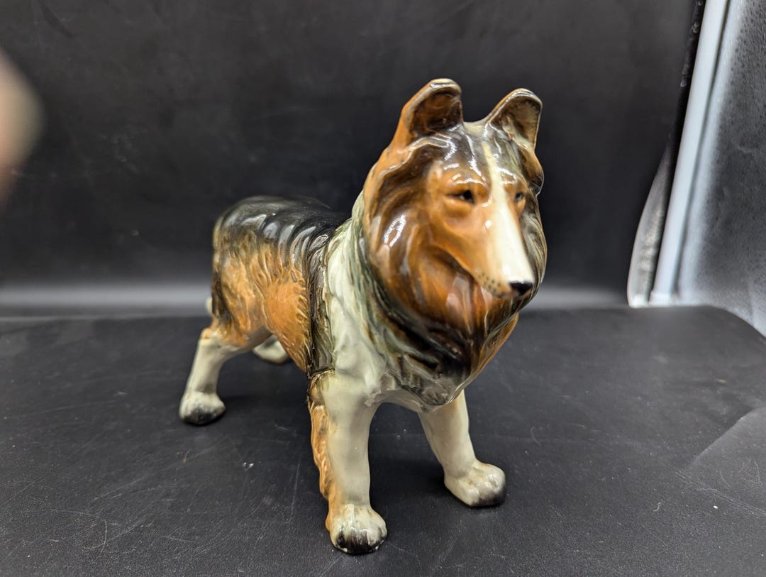 Vintage, Shafford, Japan, Porcelain, Collie, Dog, Hand Painted, Large ...