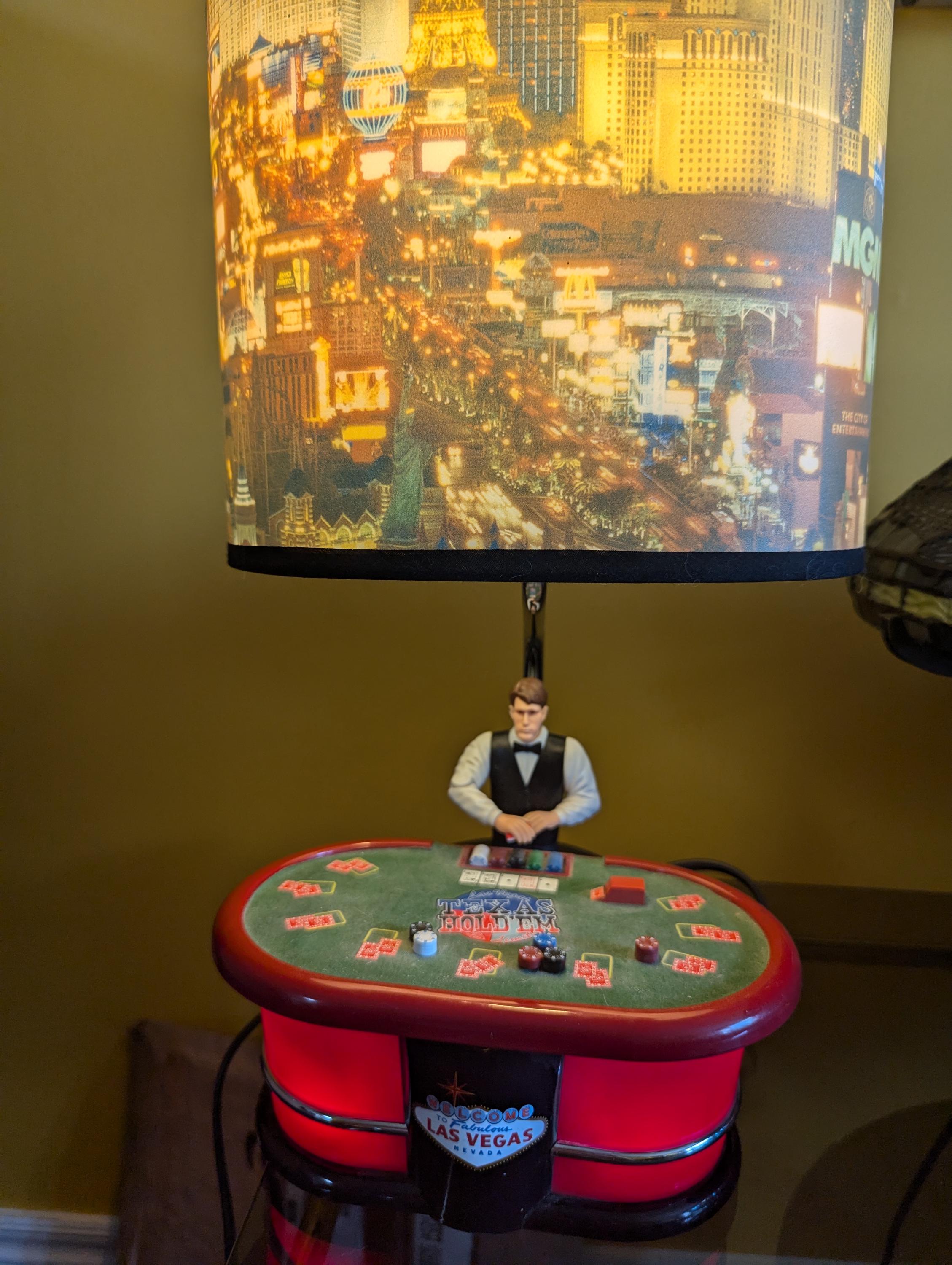 Vintage, King America, Texas Hold Em, Lamp, Nightlight, Poker Dealer ...