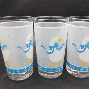 Vintage, Blue Ribbon, Goose, Libbey Glasses, Set of Three, Glass, Like ...