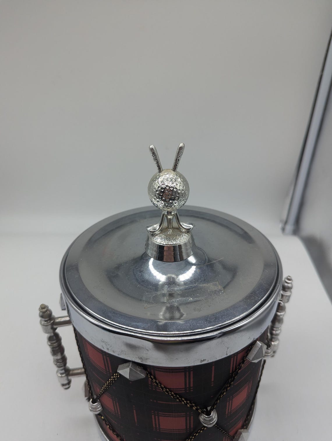 Vintage, Red Plaid, Ice Bucket, With Silver Handles, Circa 1970s, Mcm ...