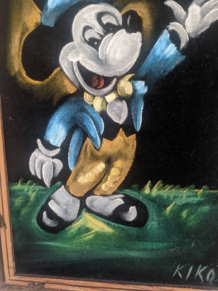 Popular, Cartoon Mouse, Oil Painting, Black Velvet, Glows Blacklight ...