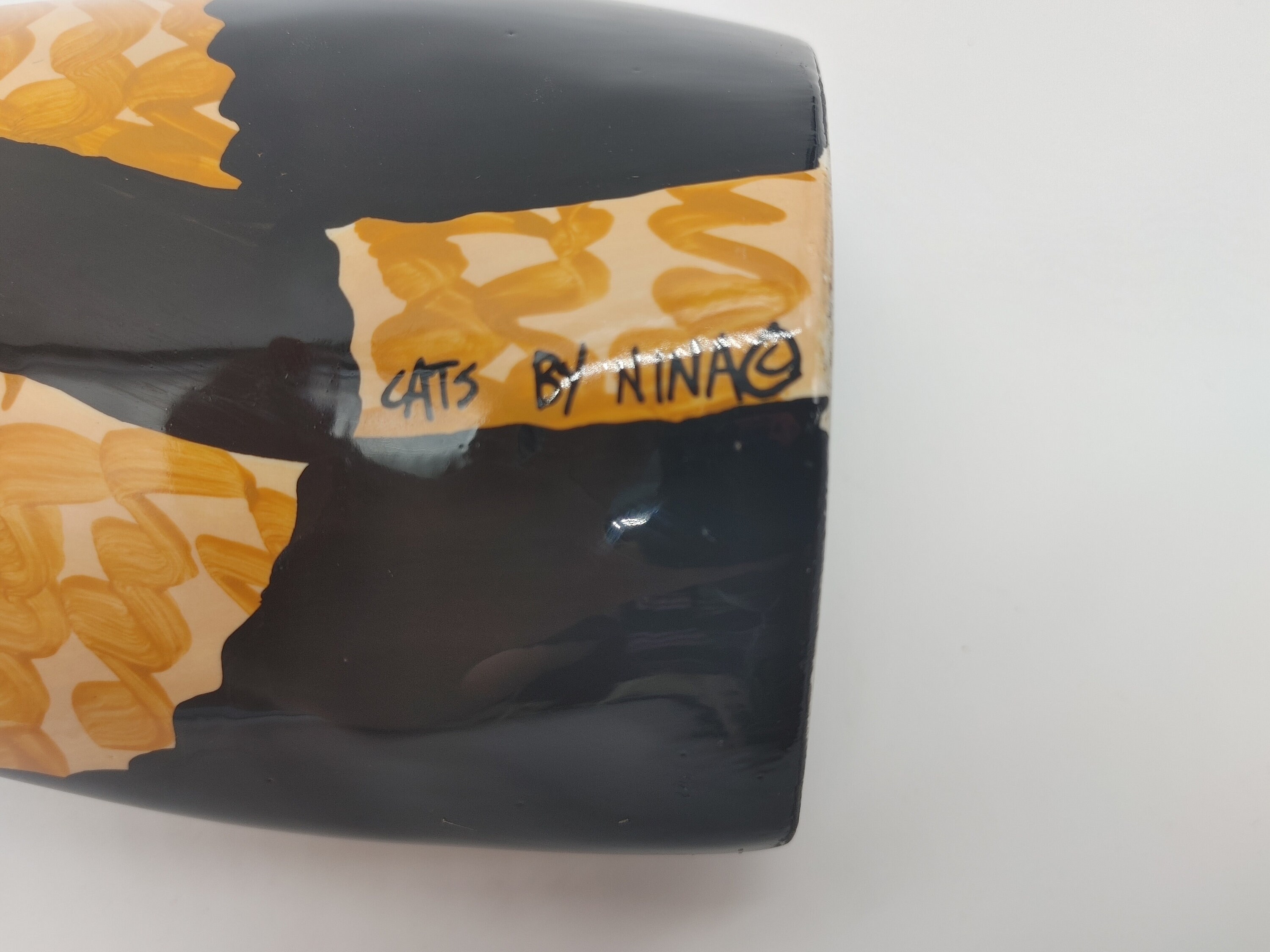 Vintage Calico Cat Ceramic Vase Signed Cat's by Nina - Etsy