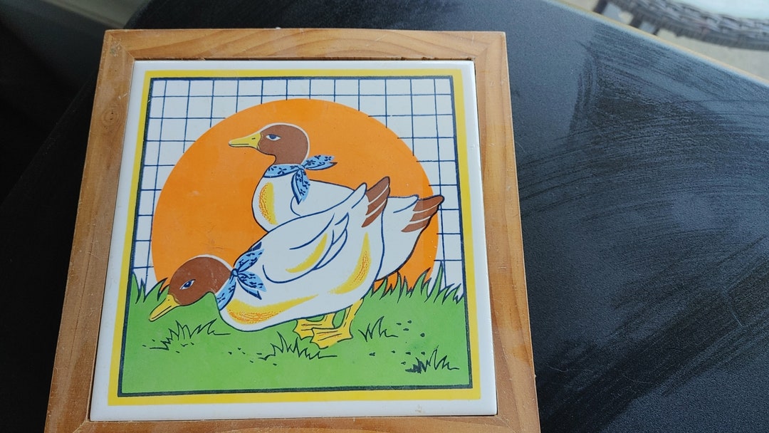 80's Duck Tile Art - Ready to Hang - Gallery Wall Decor - Etsy