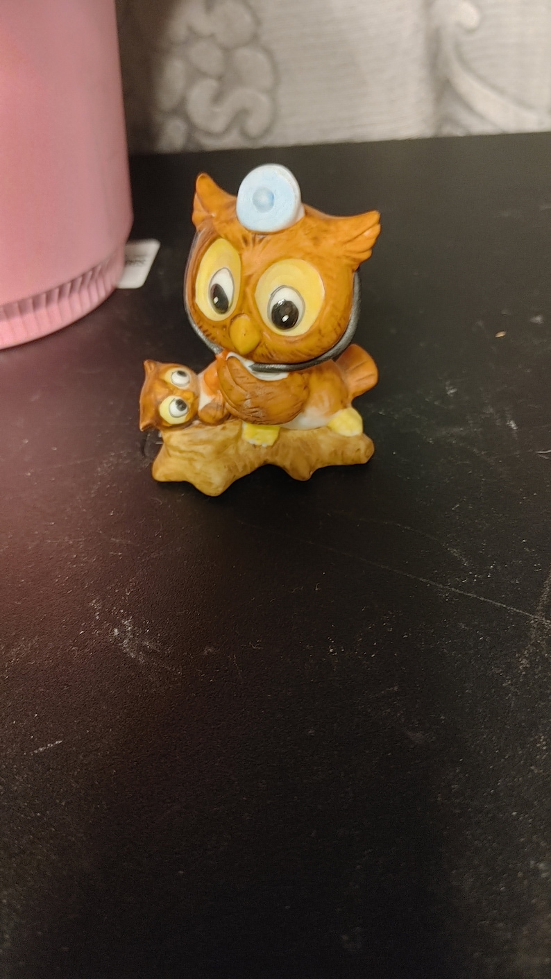 Vintage, Napco, Owl Figurine, Dr Owl, Patient, Baby Owl, Rare, - Etsy