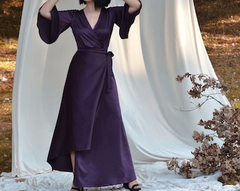 Purple Silk Dress | Etsy