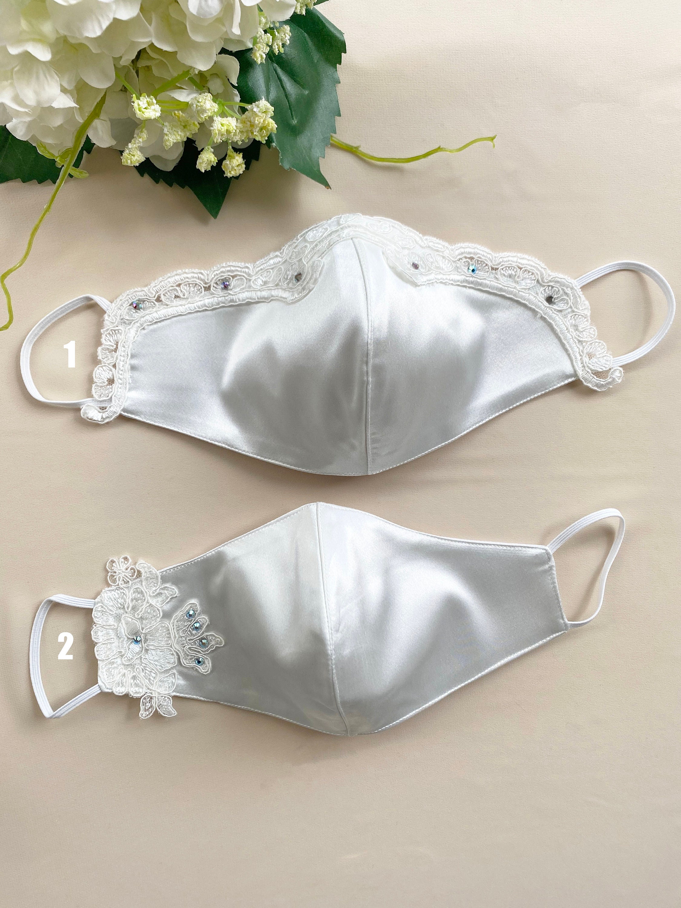 Ivory Satin Mask With Swarovski Mask With Rhinestones Crystal Face Mask ...