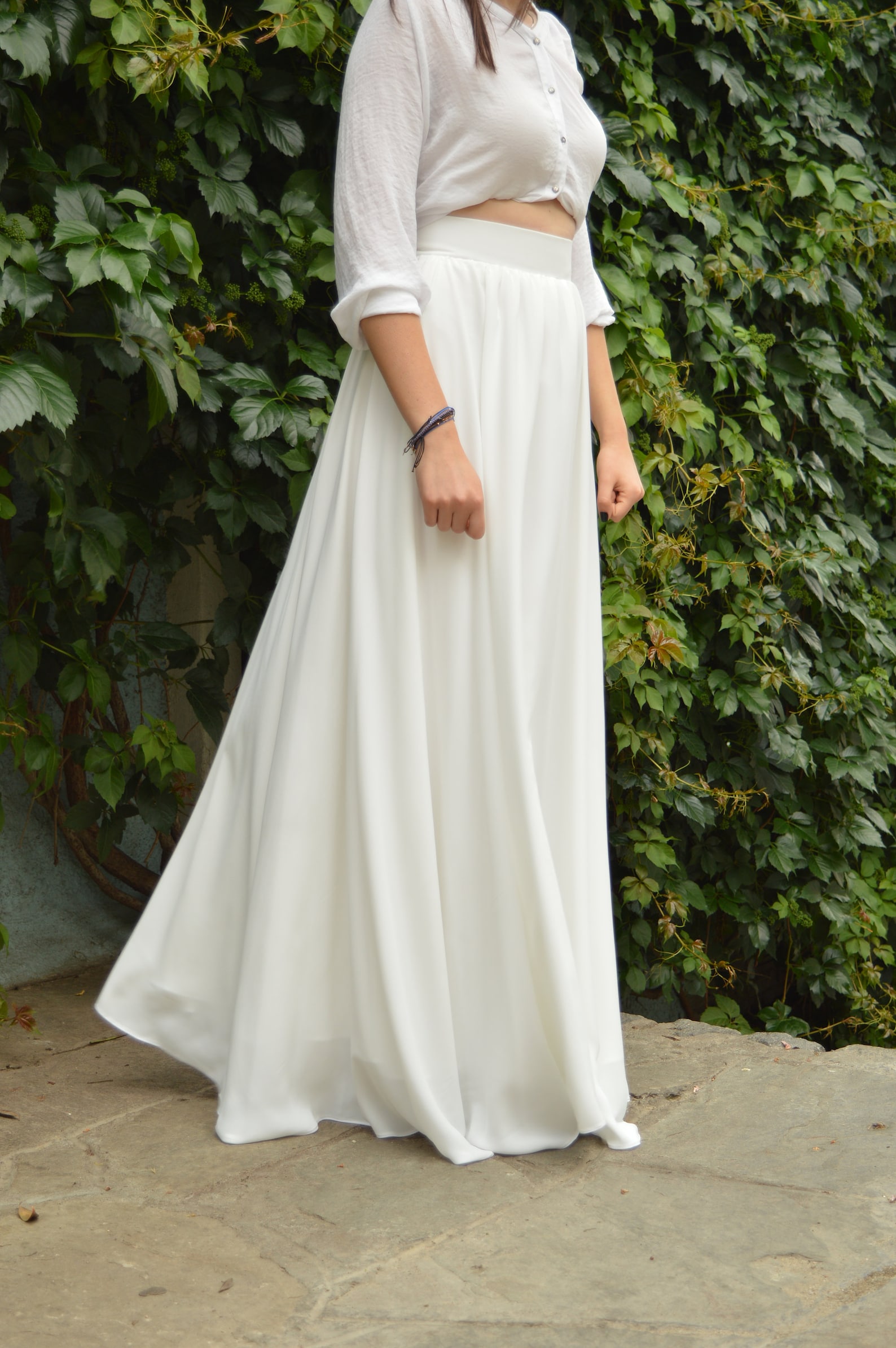 Ivory Wedding Skirt Chiffon Bridal Skirt Full Length Skirt - Etsy