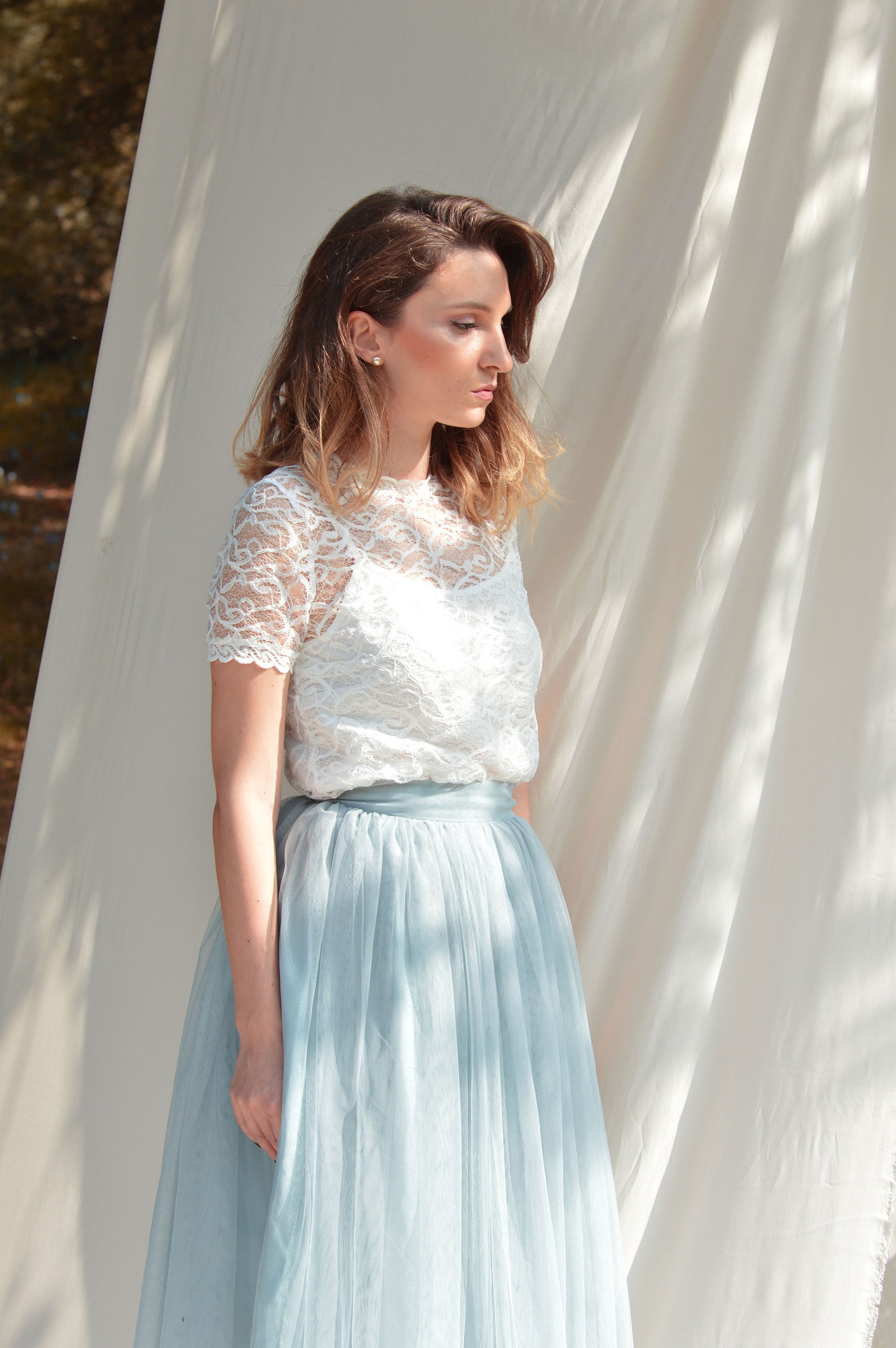 Ivory Lace Top Lace Blouse Women Blouse Wedding Top Bridal Crop Top ...