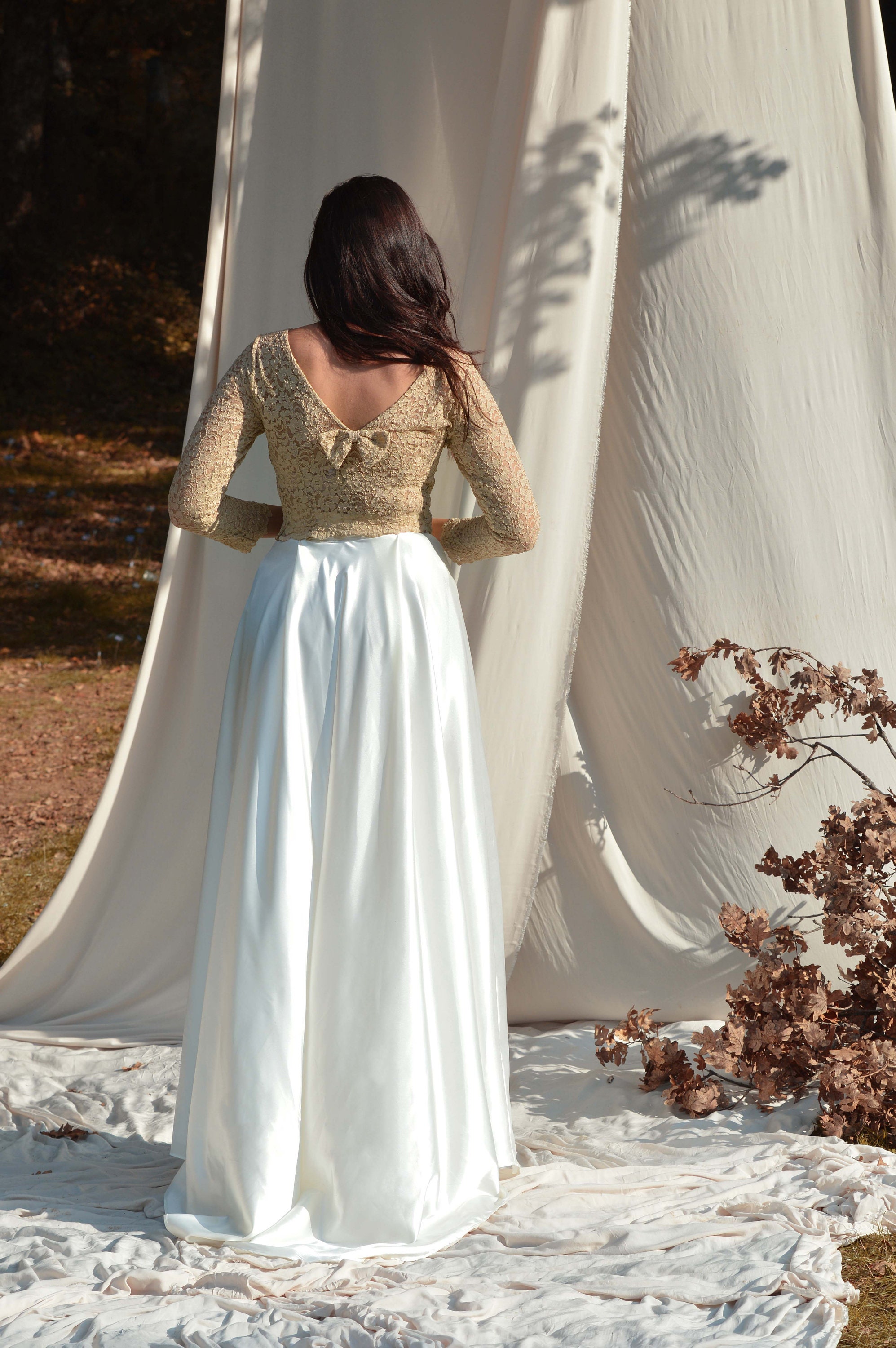 Ivory Maxi Skirt Satin Women Skirt Long Ivory Skirt Bridal - Etsy