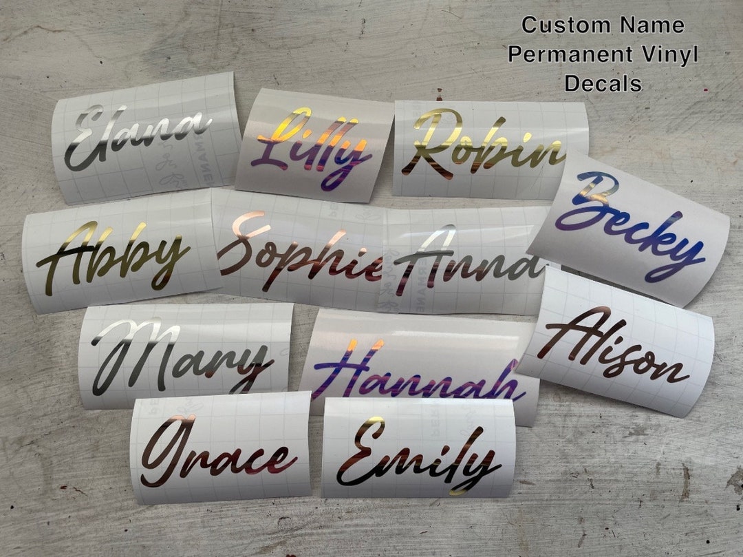 Custom Name Permanent Vinyl Decals| Custom Name Decal | Bridal Party ...