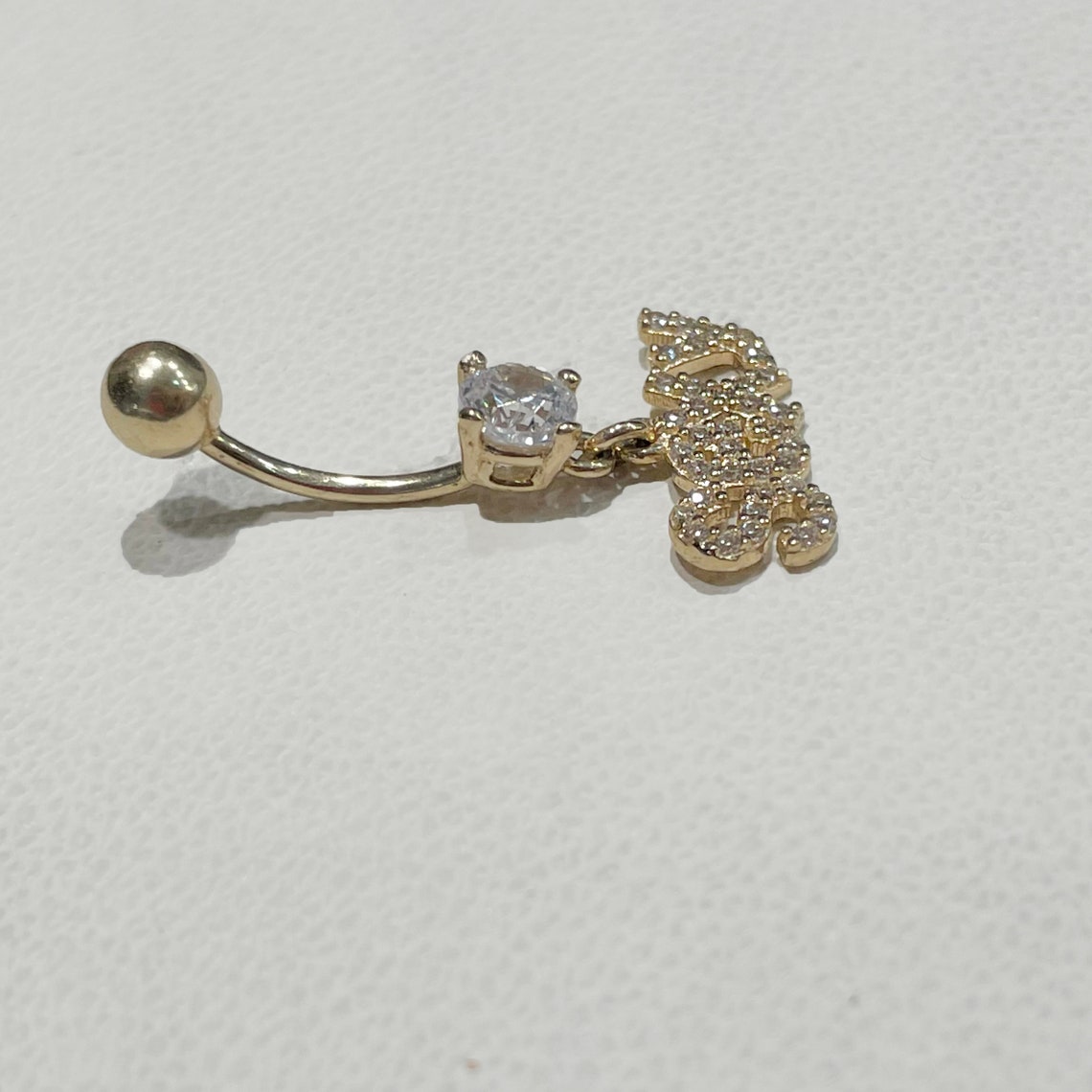 14K Real Gold Belly Button Rings Floating Navel Ring Sexy - Etsy