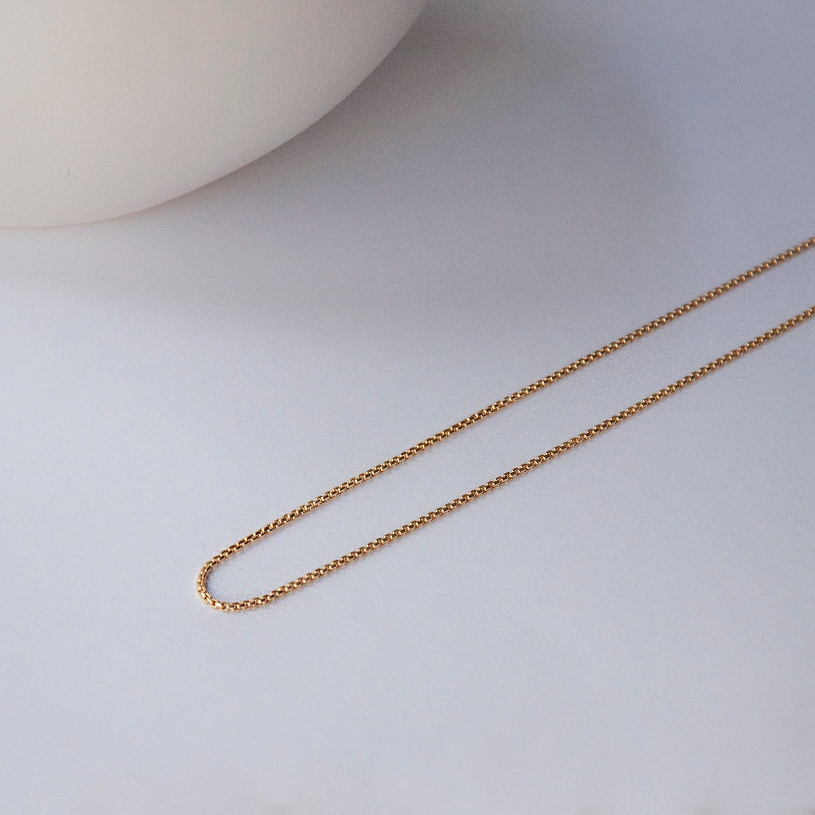 14K Gold Box Chain 14K Solid Gold Box Chain Necklace 1mm 14K - Etsy