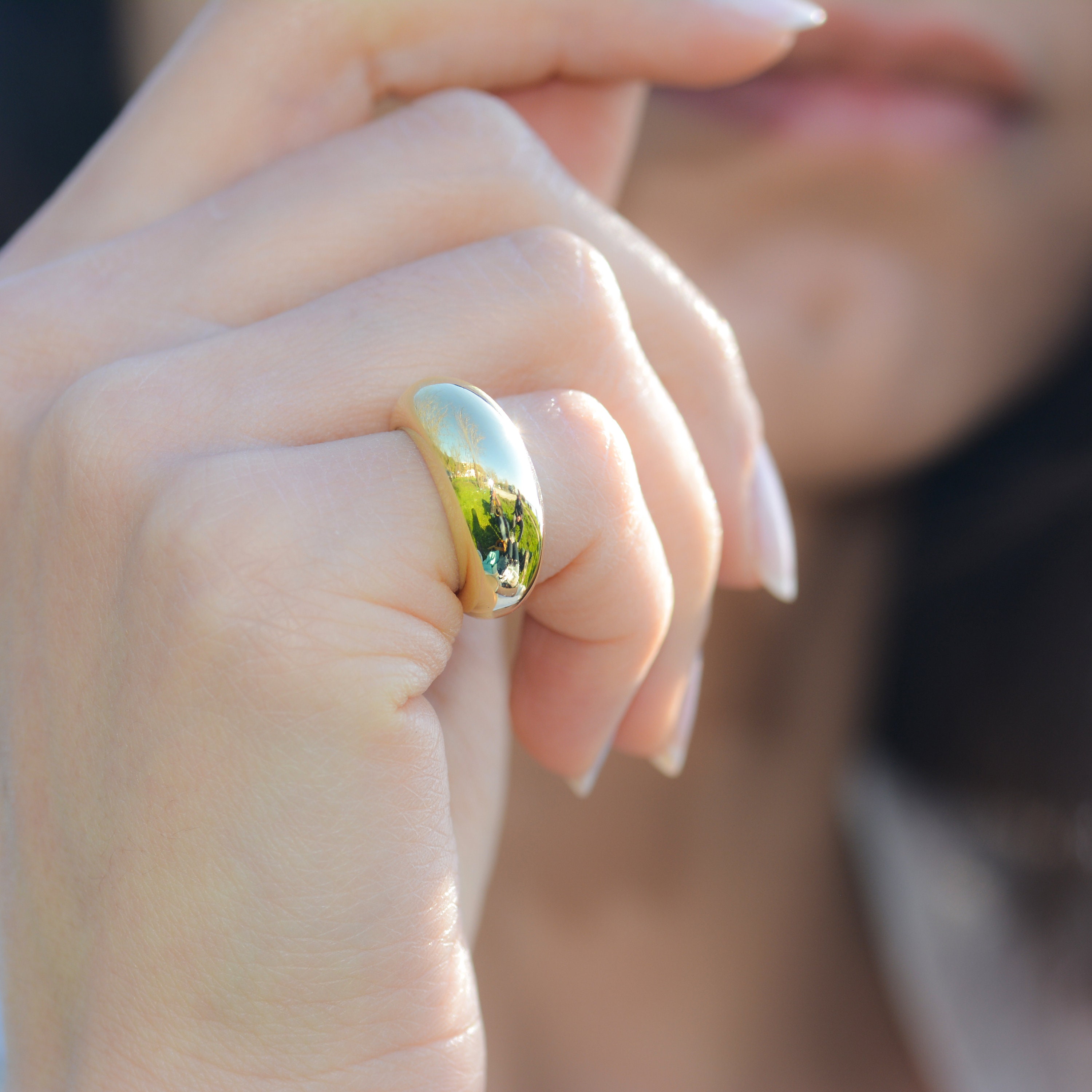 925 Silver Chubby Ring Adjustable Plain Ring Vermeil Finger | Etsy