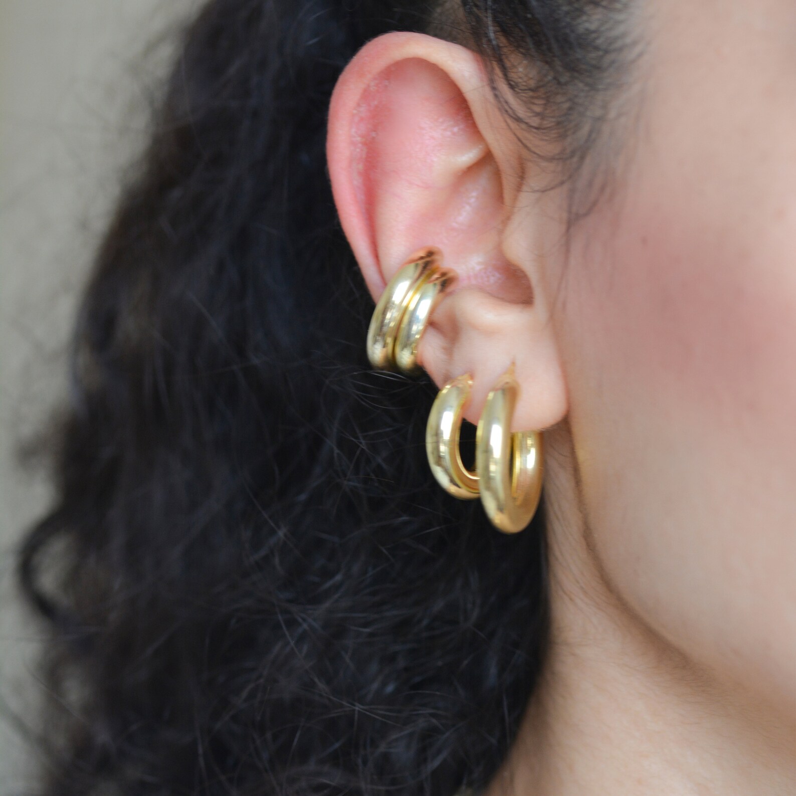 Non Pierced Hoop Chunky Ear Cuff 925 Silver Ear Cuff Ear - Etsy