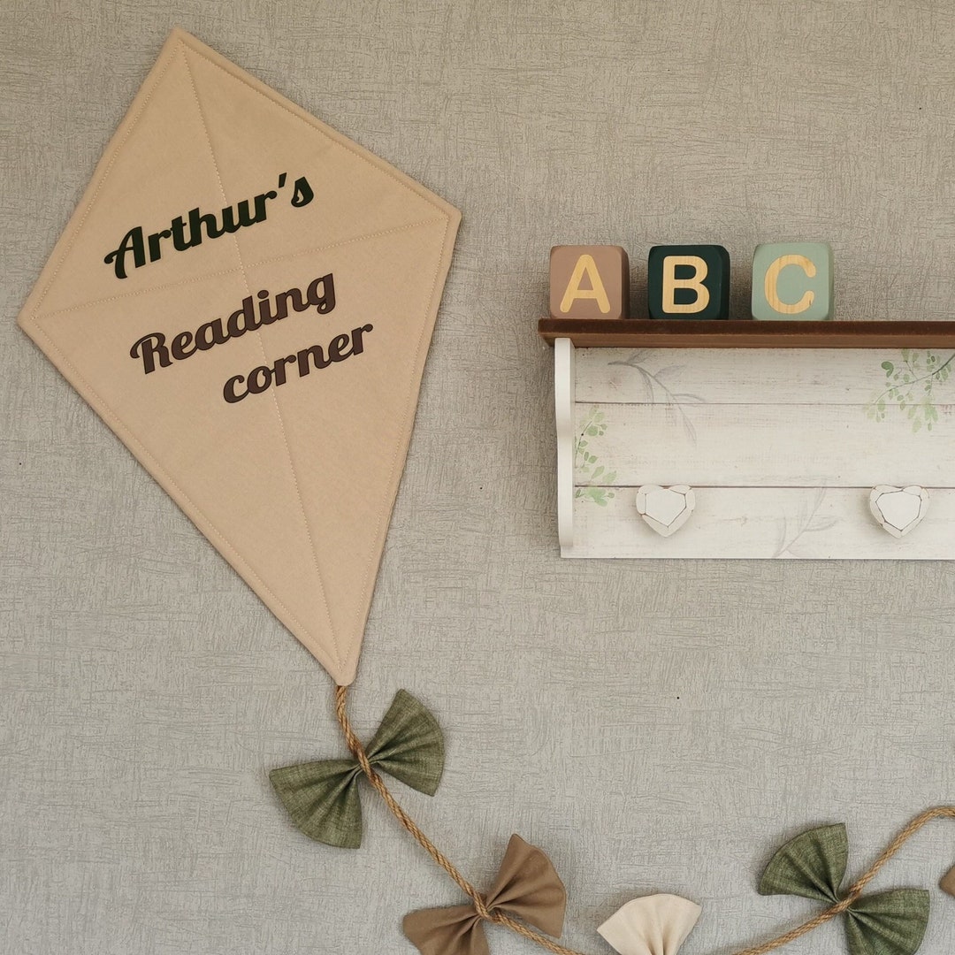 Lets Read Playroom Sign, Kite Reading Corner Wall Hanging Decoration ...