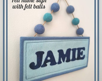 Felt Name Sign - Etsy UK