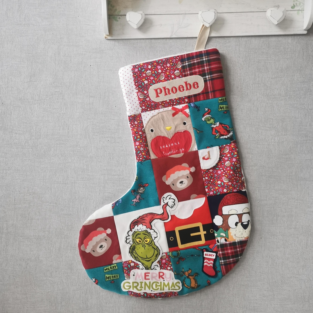 Memory Christmas Stocking, Fully Lined Keepsake Christmas Sack Made ...