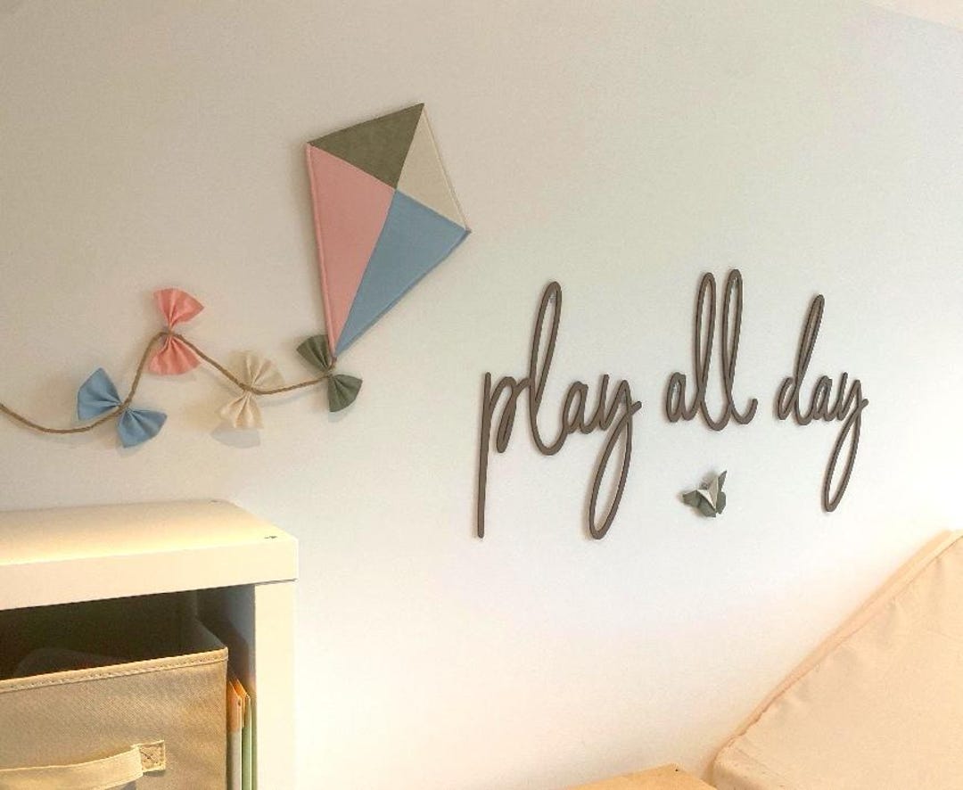 Pastel Kite Nursery Decor in Green, Pink, Cream and Blue, Geometric ...