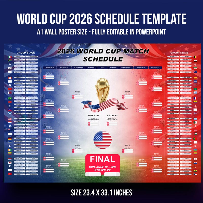World Cup Wall Chart 2026 - Etsy UK