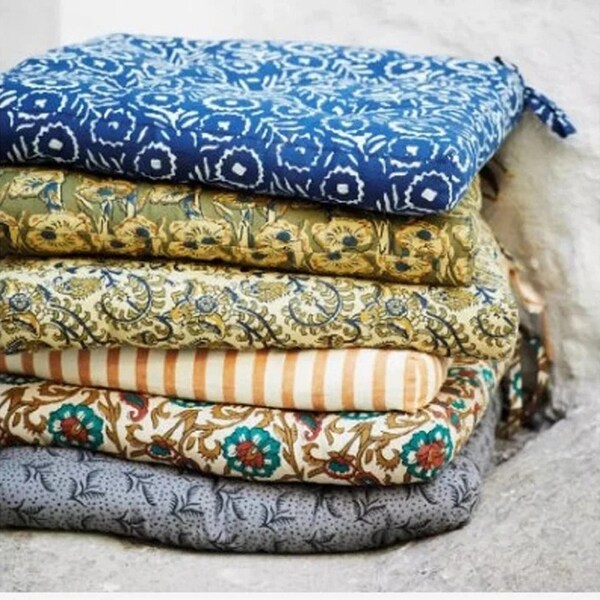 Block Print Seat Cushions - Etsy