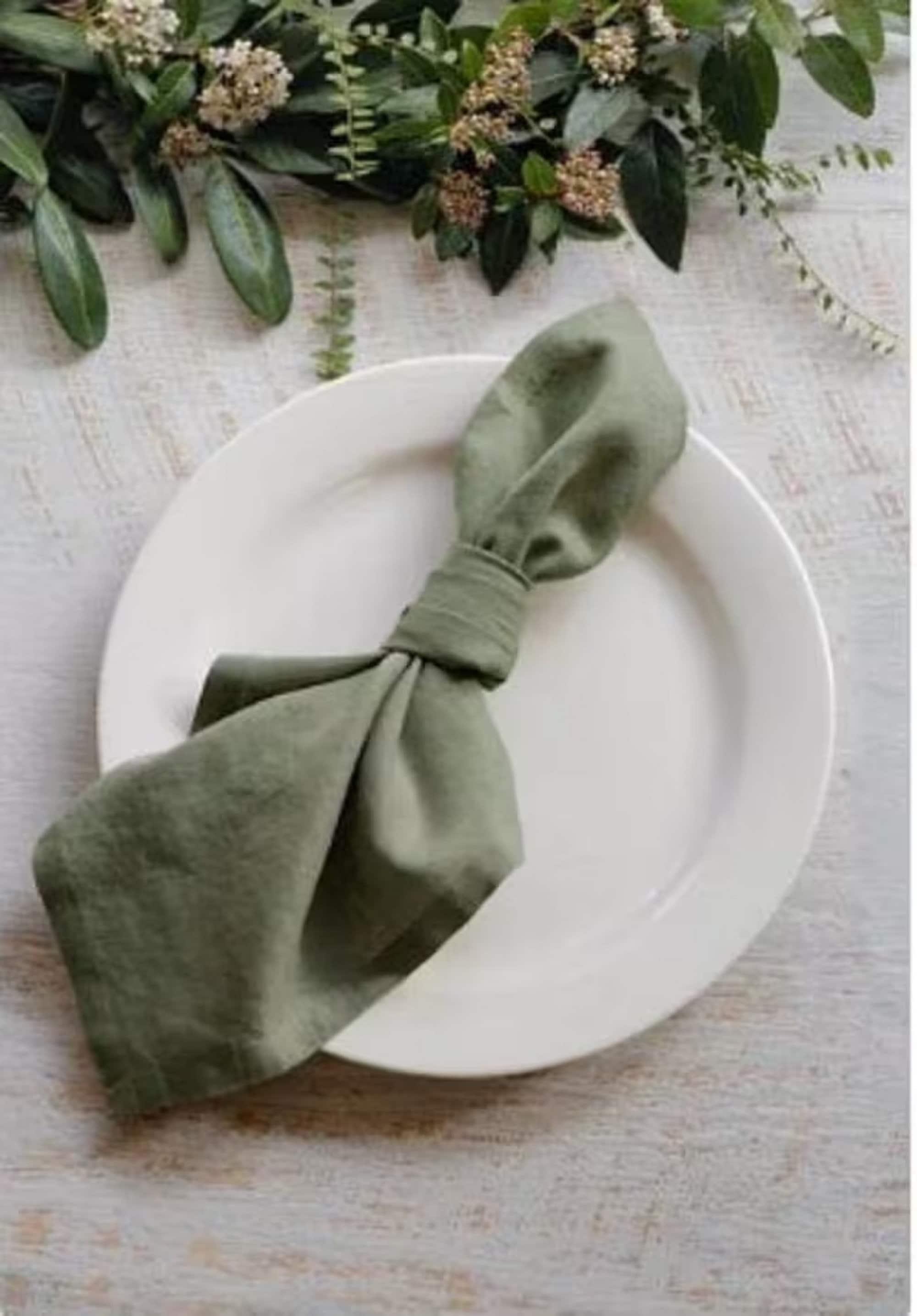 200 Pack Sage Green Napkin, Cotton Napkins, Handmade Napkin, Sage Green ...