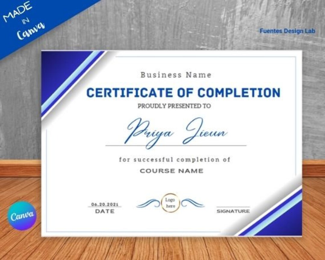 EDITABLE CERTIFICATE TEMPLATE - Etsy UK