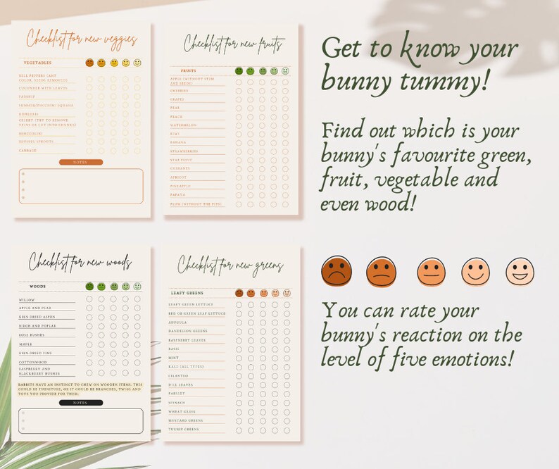 Habit Tracker for Rabbit Keepers New Treat Checklist, Bunny Health ...