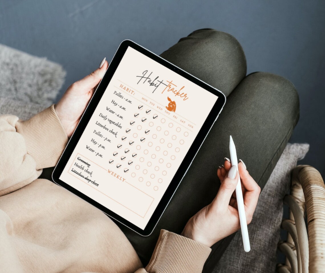 Habit Tracker for Rabbit Keepers New Treat Checklist, Bunny Health ...