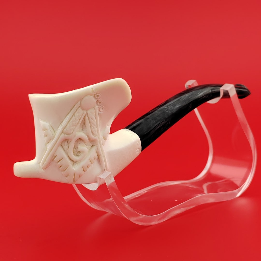 Masonic Meerschaum Pipe,block Meerschaum,unique Meerschaum Pipes,with ...