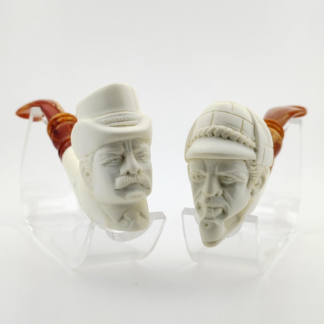 Sherlock Holmes&dr.watson Meerschaum Pipe Set,block Meerschaum,unique ...