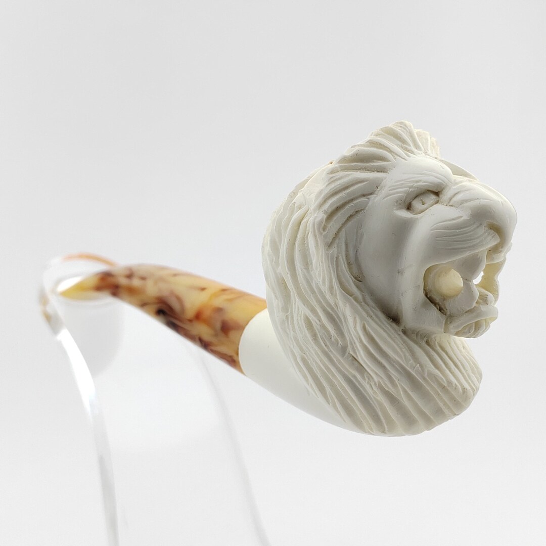 Lion Meerschaum Pipe,block Meerschaum,unique Meerschaum Pipes,with Case ...