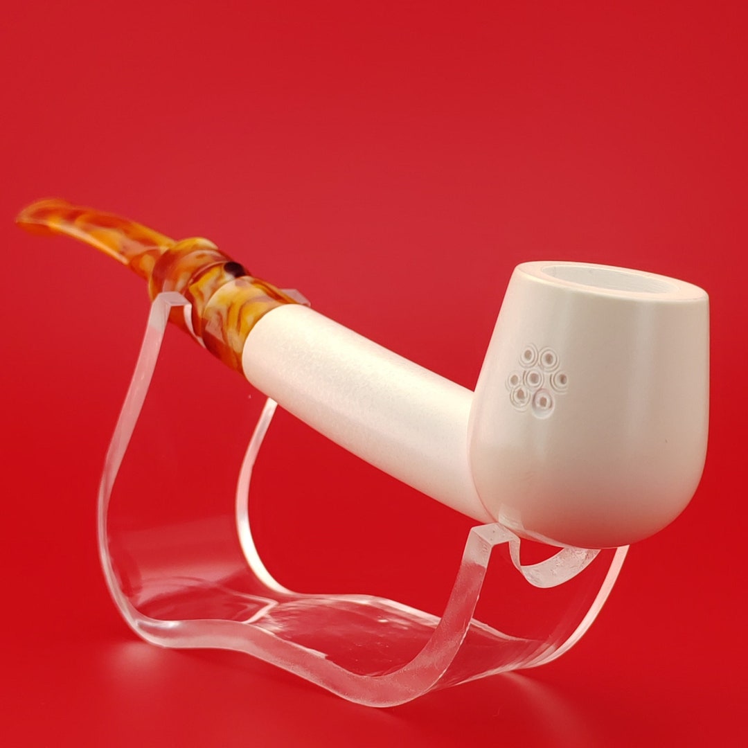 Classic Embroidered Meerschaum Pipe,leaf Motifs,block Meerschaum Pipe ...