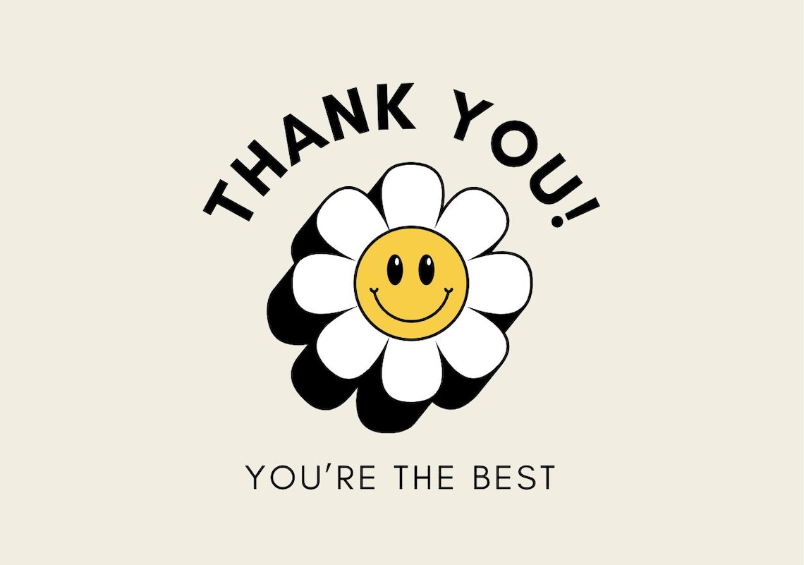 Smiley Face Thank You Cards - Etsy