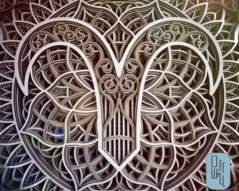 Aries. Mandala Picture Layered Wall Art Hanging 3d | Etsy