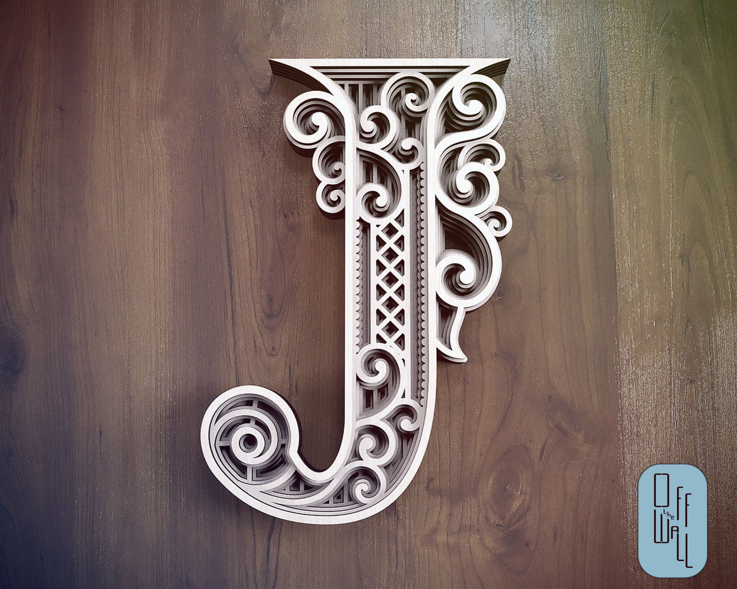 Layered Letter J, Laser Cut Letter, Wall Art Multilayer Letter, Numbers ...