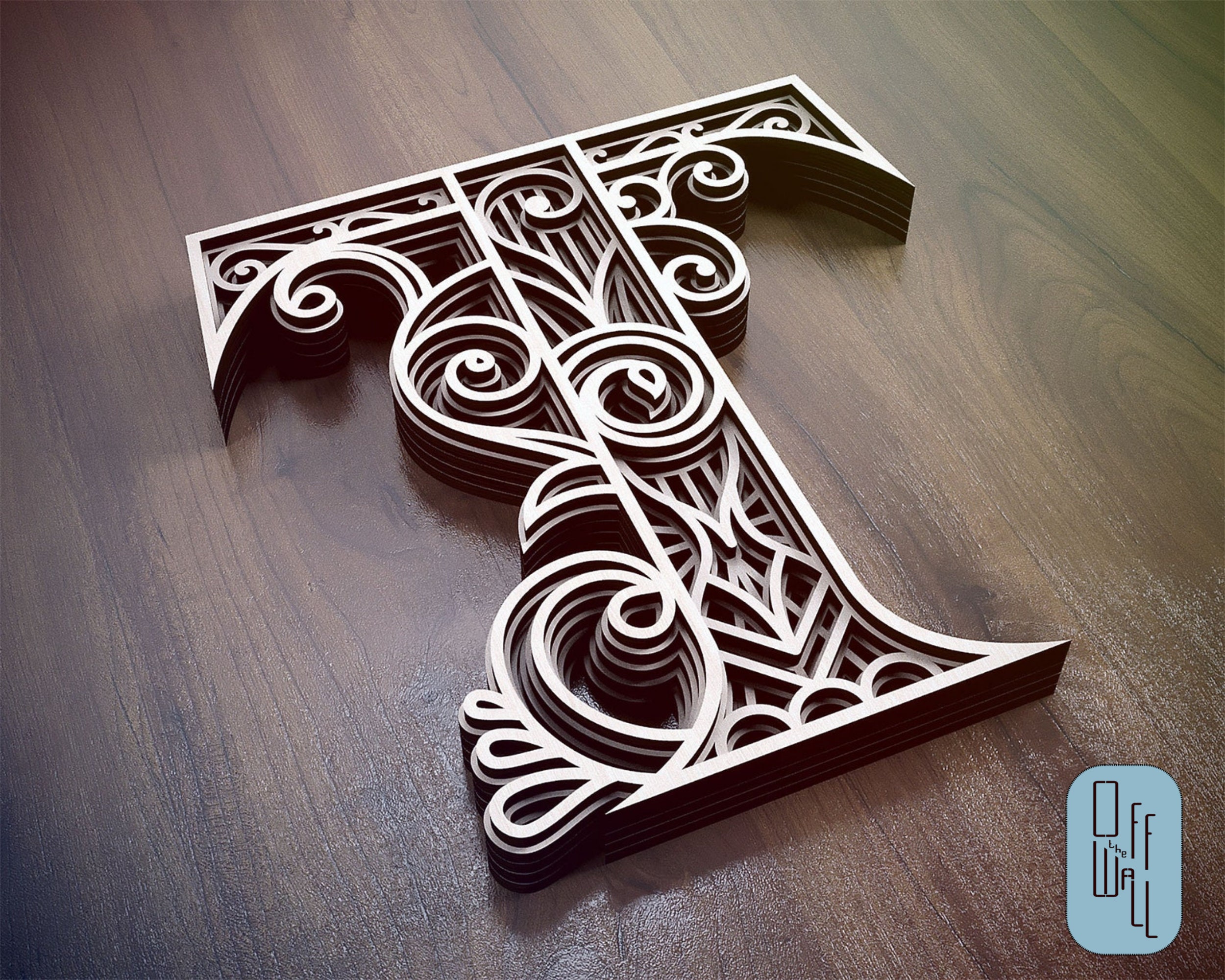 Layered Letter T, Laser Cut Letter, Wall Art Multilayer Letter, Numbers ...
