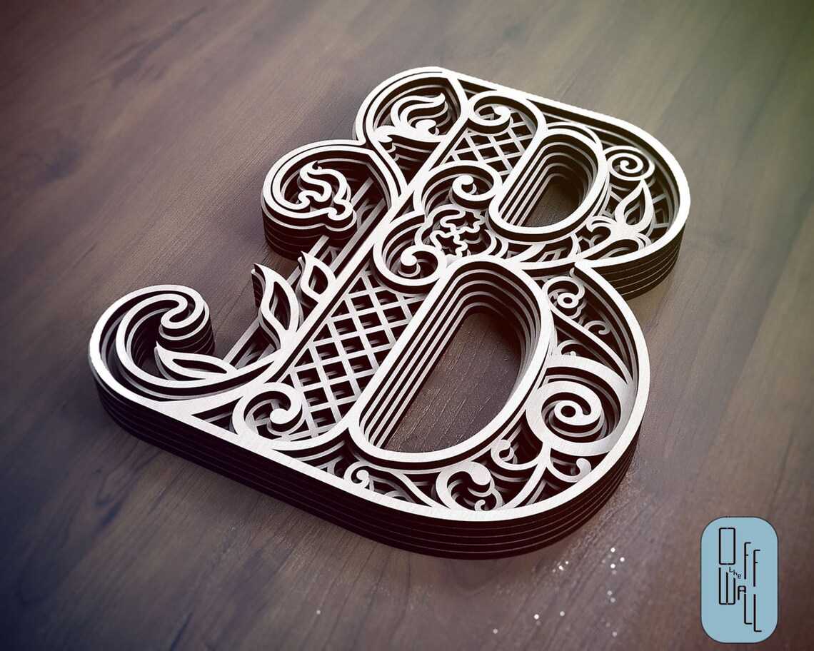 Layered Letter B, Laser Cut Letter, Wall Art Multilayer Letter, Numbers ...