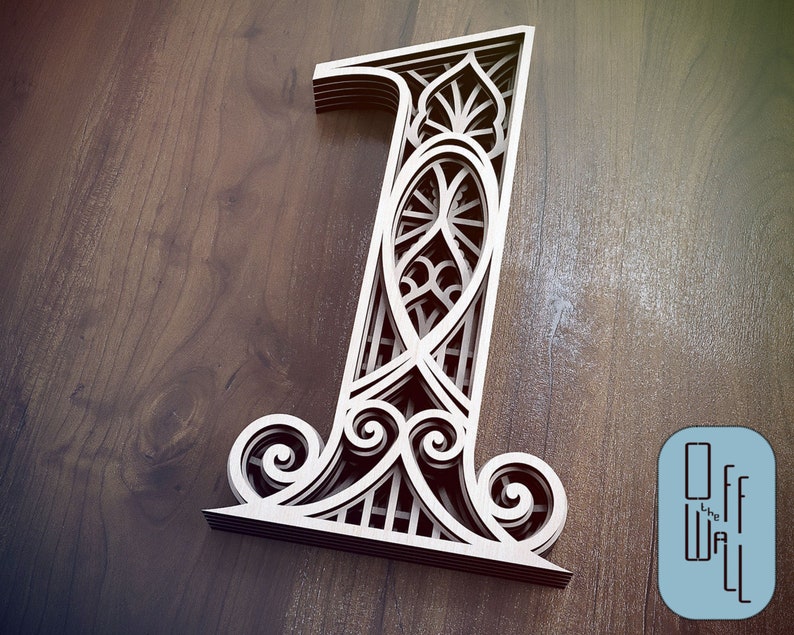 Layered Number 1, Laser Cut Letter, Wall Art Multilayer Letter, Numbers ...