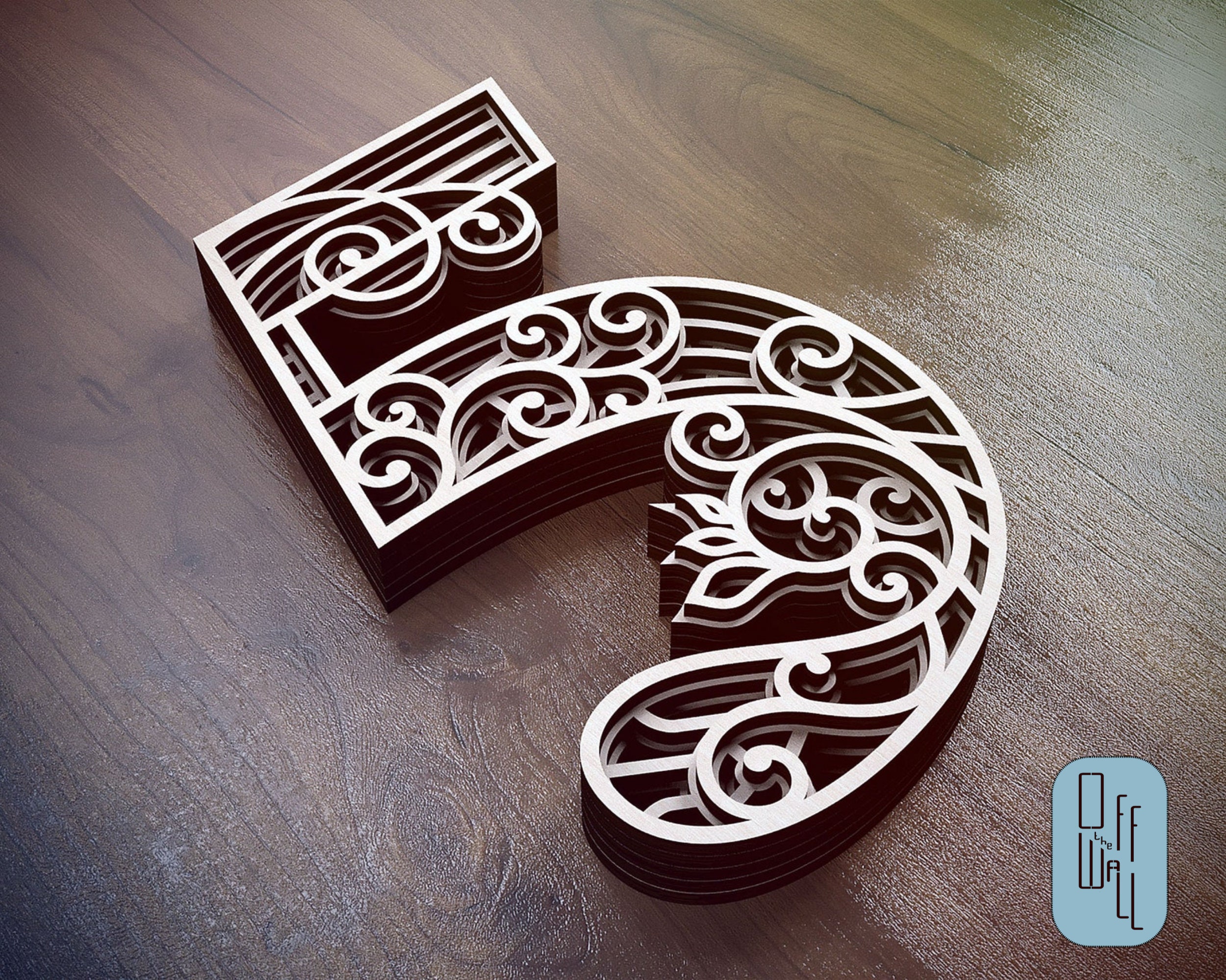 Layered Number 5, Laser Cut Letter, Wall Art Multilayer Letter, Numbers ...