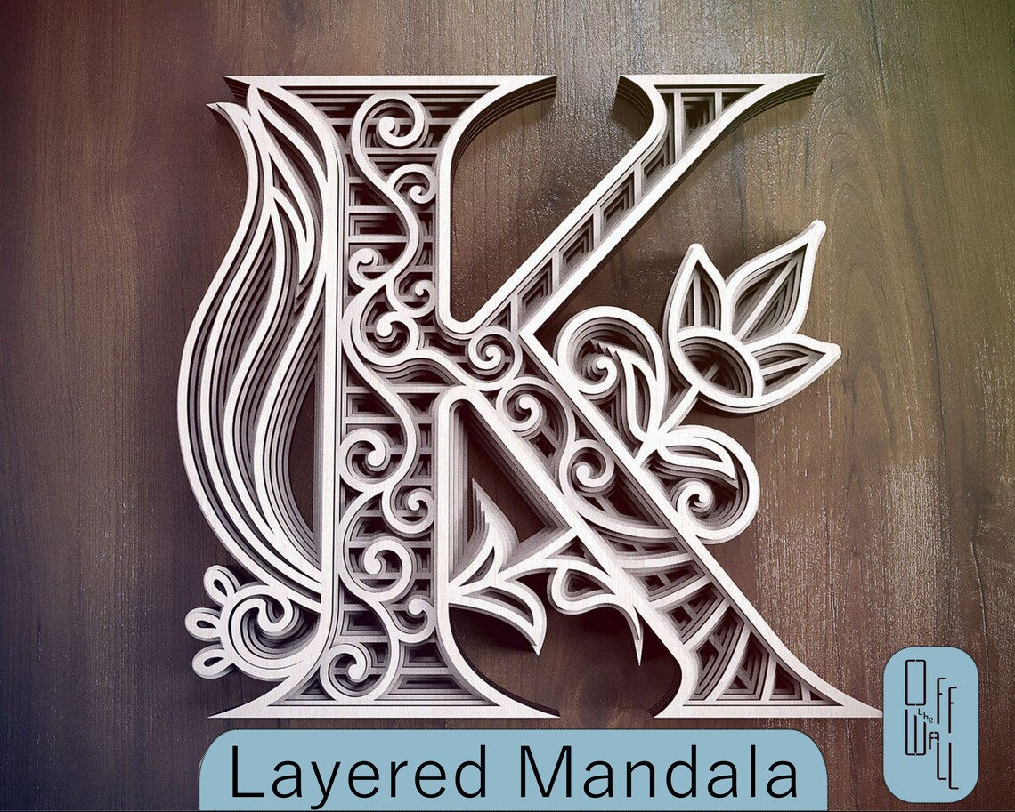 Layered Letter K, Laser Cut Letter, Wall Art Multilayer Letter, Numbers ...